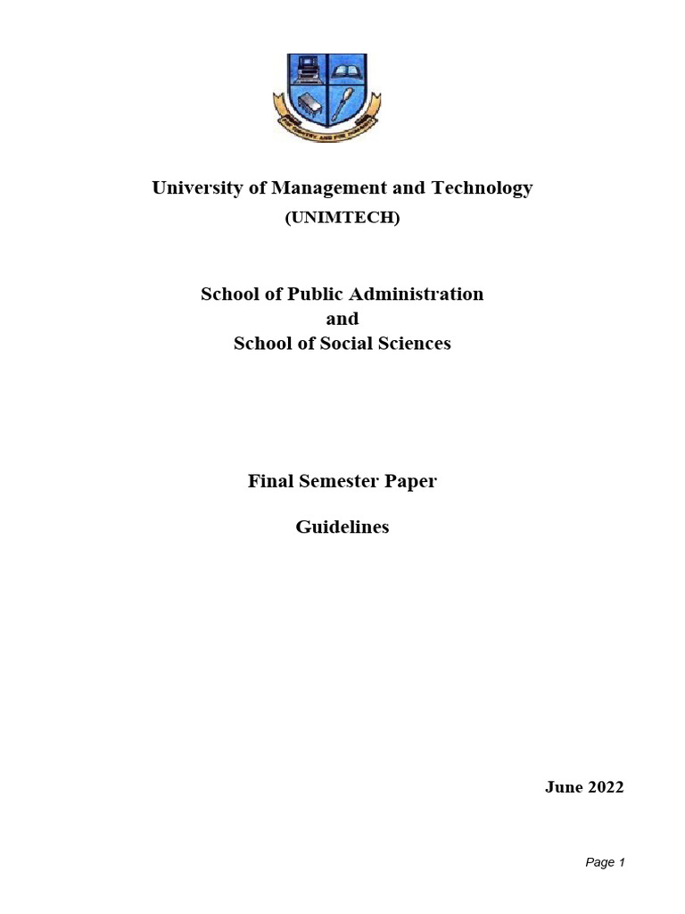Standard Final Semester Paper Guide - SS - and - PA 2022-1 | PDF ...