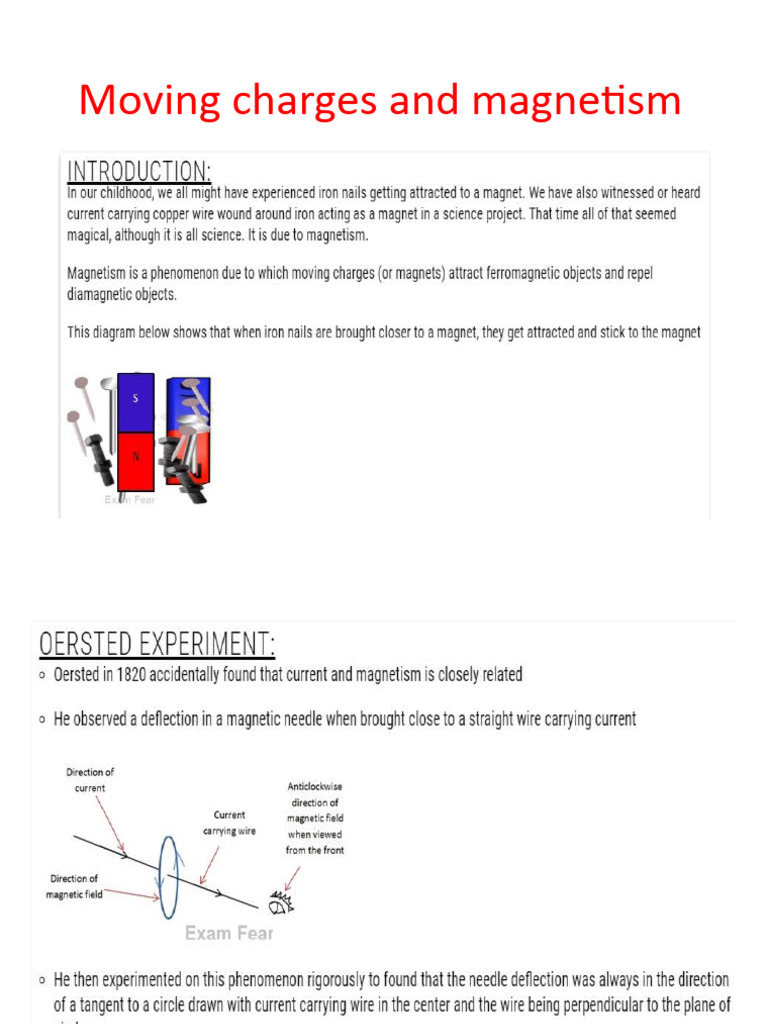 Moving Charges and Magnetism | PDF | Magnetic Field | Electric Current