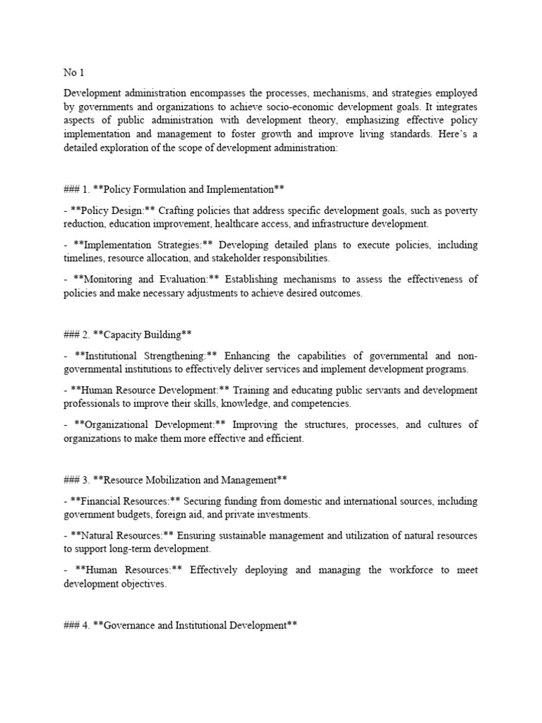 Development Administration | PDF | Economic Development | Sustainability