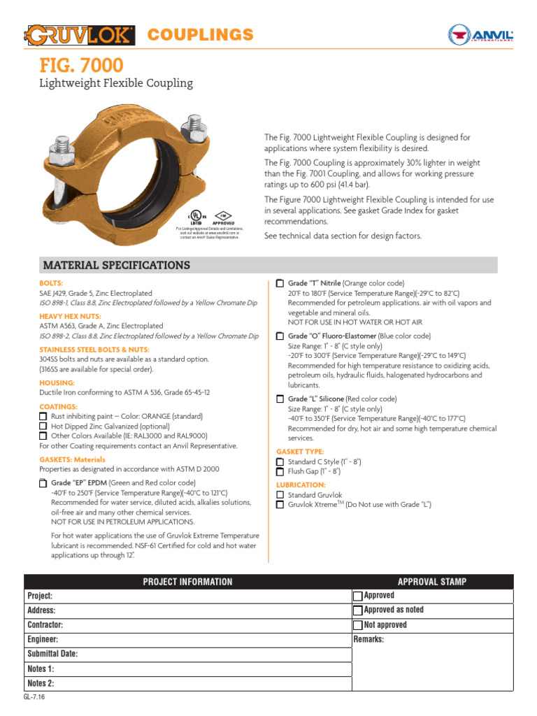 Gruvlok 7000 | PDF | Pipe (Fluid Conveyance) | Screw
