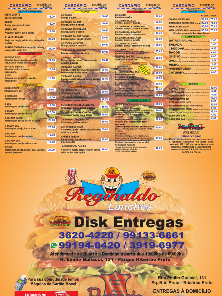 Reginaldo Lanches A4 | PDF
