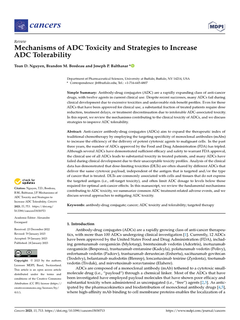 Mechanisms of ADC Toxicity and Strategies... | PDF | Monoclonal ...