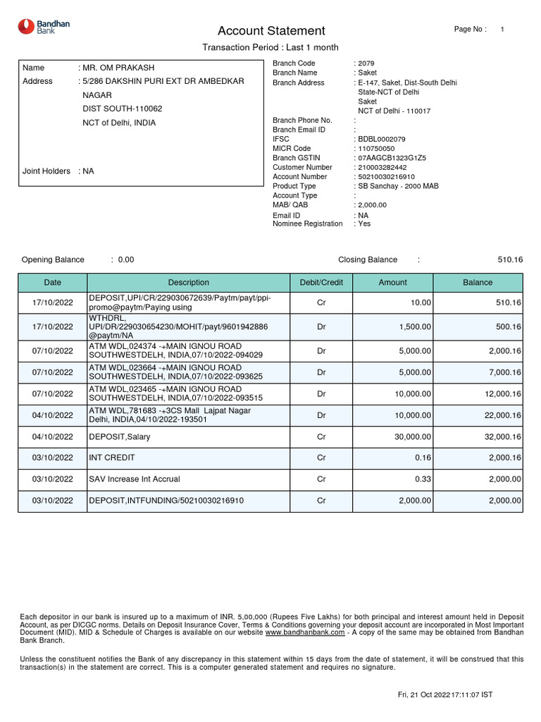 Statement | PDF | Automated Teller Machine | Banks
