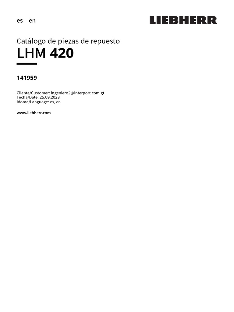 Catálogo de Piezas LHM 420 Liebherr | PDF | Arandela (Hardware)