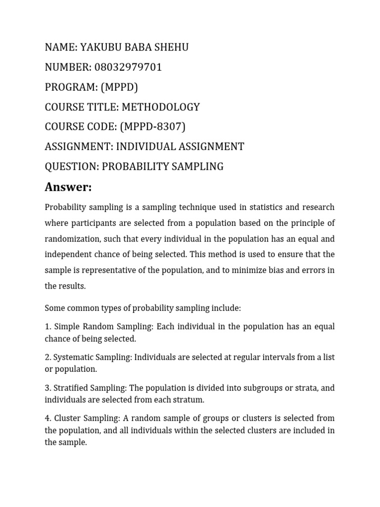 Probability Sam-WPS Office | PDF | Sampling (Statistics) | Estimator