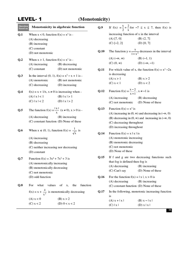Monotonicity | PDF | Monotonic Function | Real Analysis