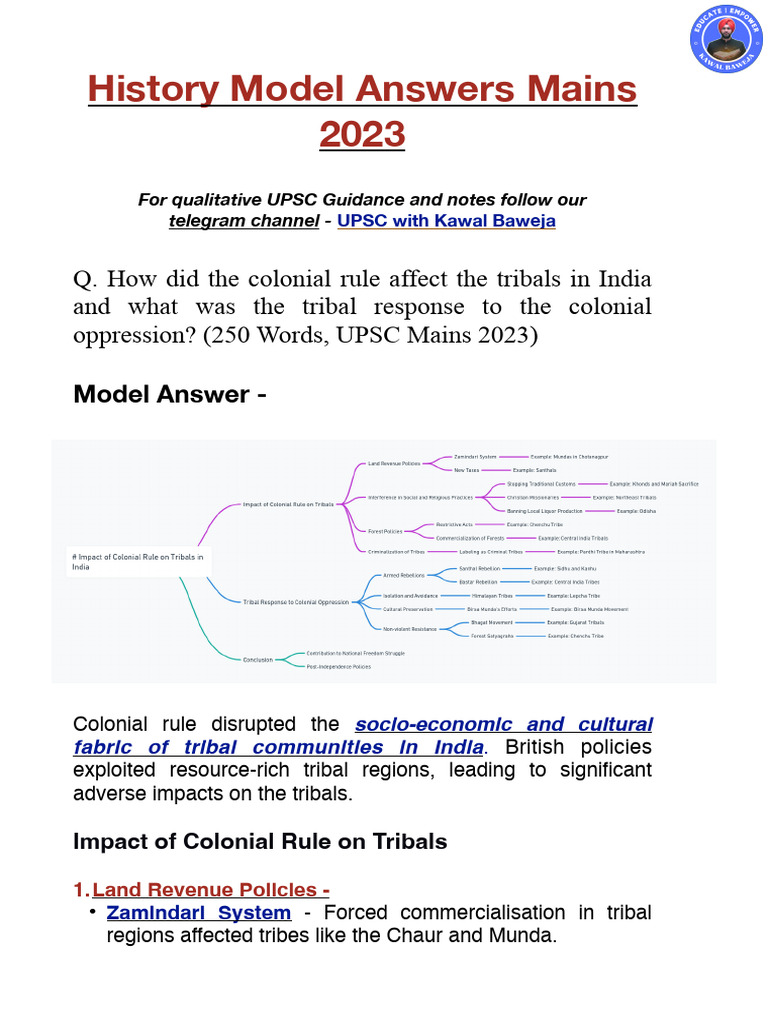 History Model Answer Mains 2023 | PDF | Vedas | Polytheism
