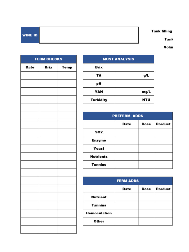 Winemaking Process Log | PDF