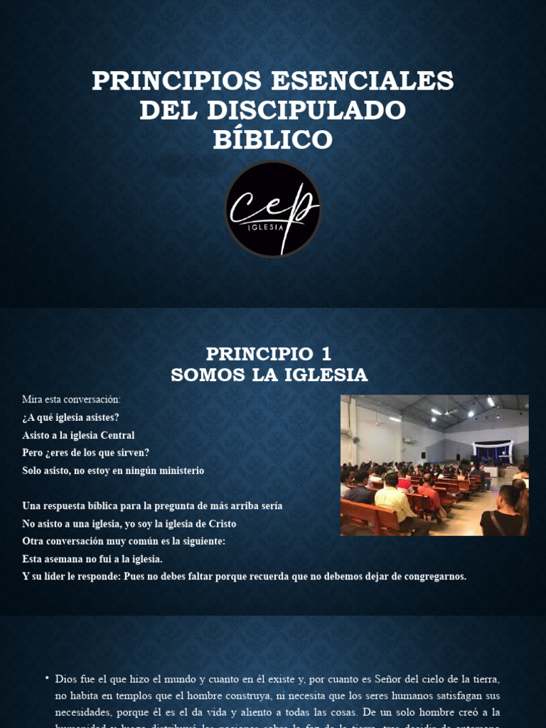 Principios Esenciales Del Discipulado Bíblico | PDF | Iglesia cristiana | Cristo (título)
