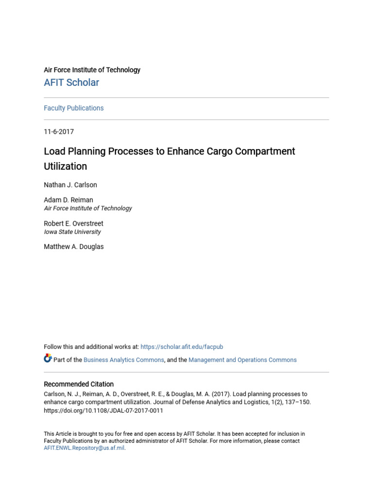 Load Planning Processes To Enhance Cargo Compartment Utilization | PDF ...