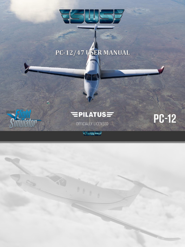 SWS PC-12/47 Flight Simulator Guide | PDF | Flap (Aeronautics) | Rudder