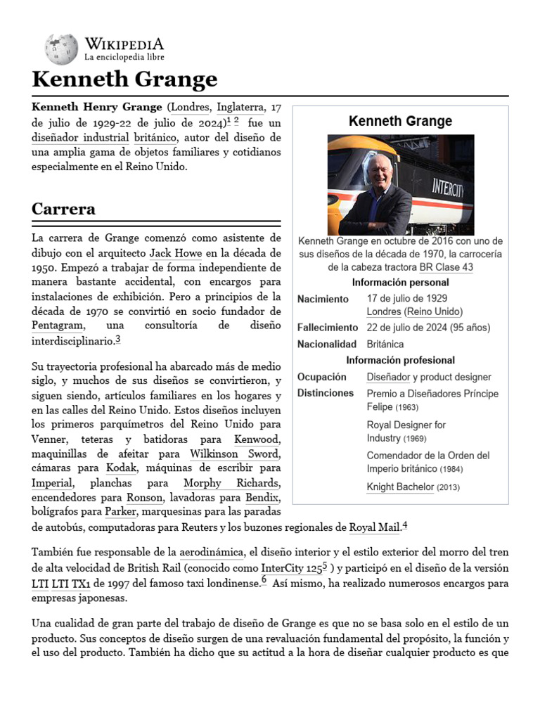 Kenneth Grange: Diseño Icónico Británico | PDF | Diseño