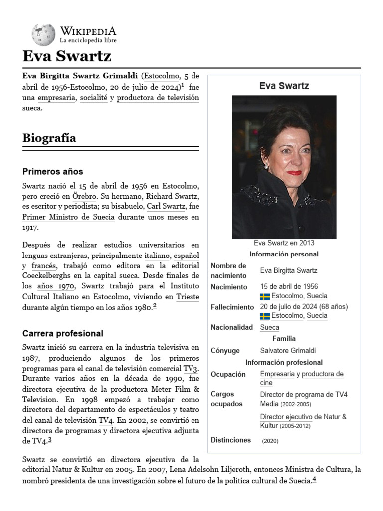 Eva Swartz | PDF | Suecia