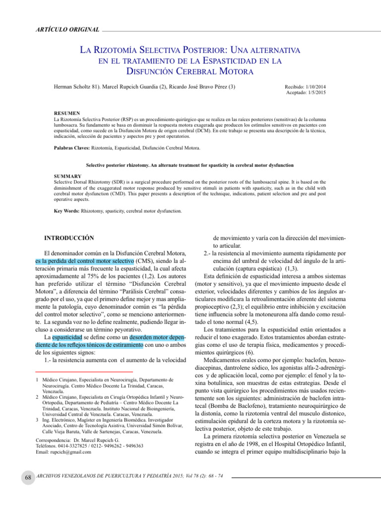 La rIzotoMíA selectIvA PosterIor | PDF | Sistema nervioso | Anatomía