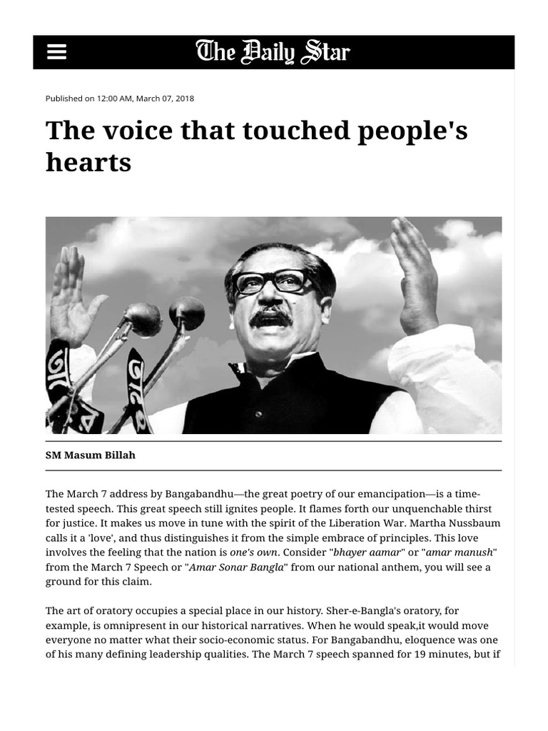 Bangabandhu's 7th March Historic Speech That Touched People's Hearts ...