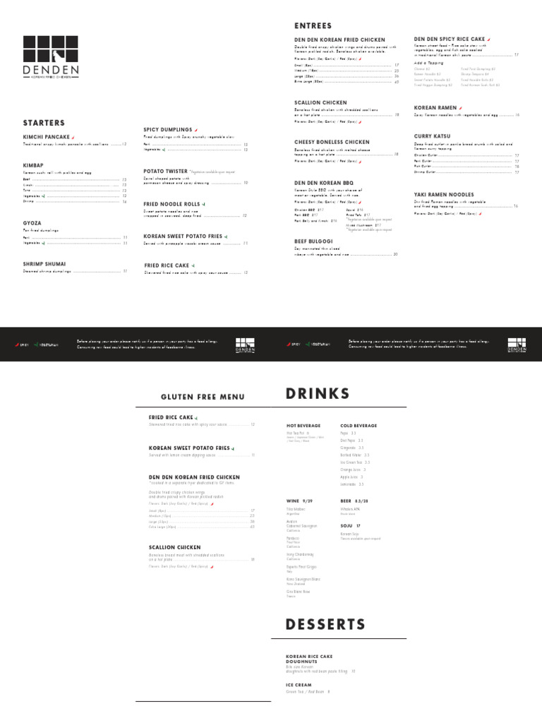 Korean Appetizer Menu Highlights | PDF | Foods