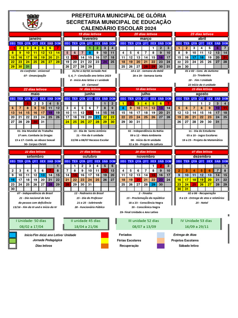 Calendário Escolar 2024 | PDF