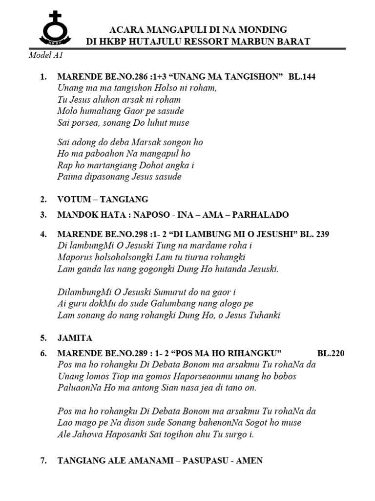 Acara Mangapuli Di Na Monding | PDF