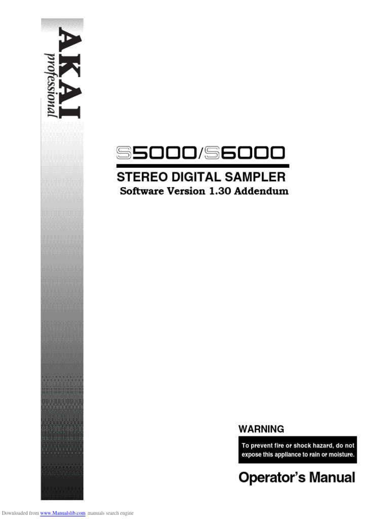 Akai S5000 Manual | PDF | Floppy Disk | Backup