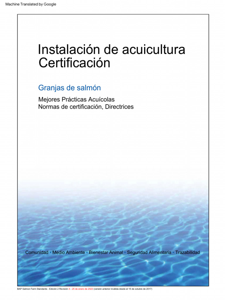 Certificación BAP para Granjas de Salmón | PDF | Buceo bajo el agua ...