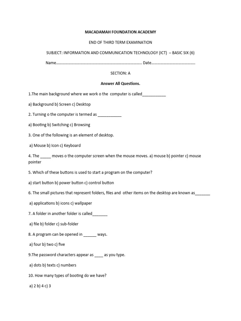 basic 6 ICT | PDF | Icon (Computing) | Graphical User Interfaces