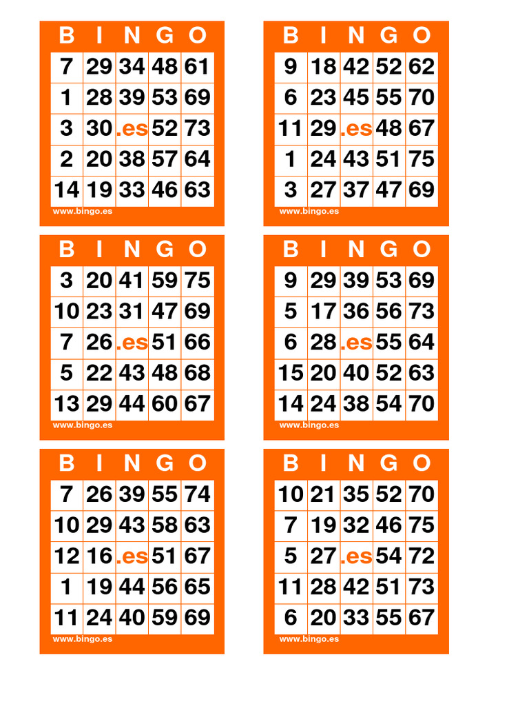 Cartones de Bingo para Imprimir | PDF