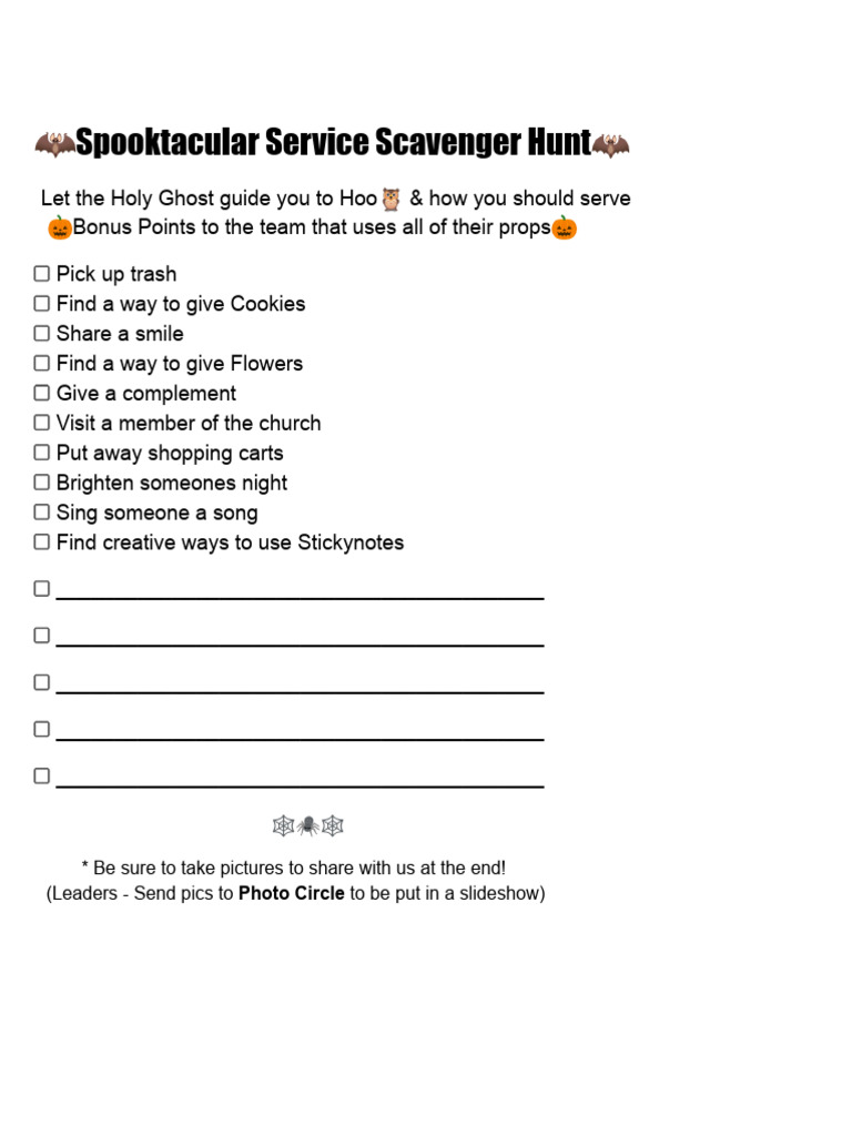 ?spooktacular Service Scavenger Hunt? | PDF | Home & Garden
