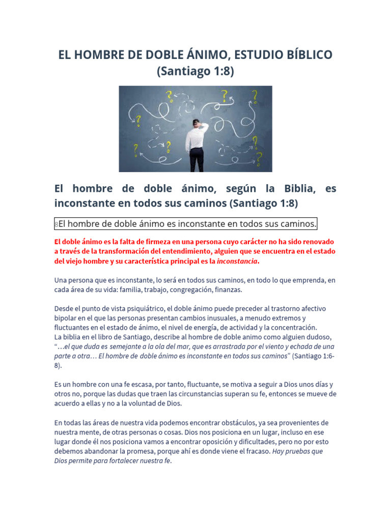 El Hombre de Doble Ánimo | PDF | Fe | Jesús