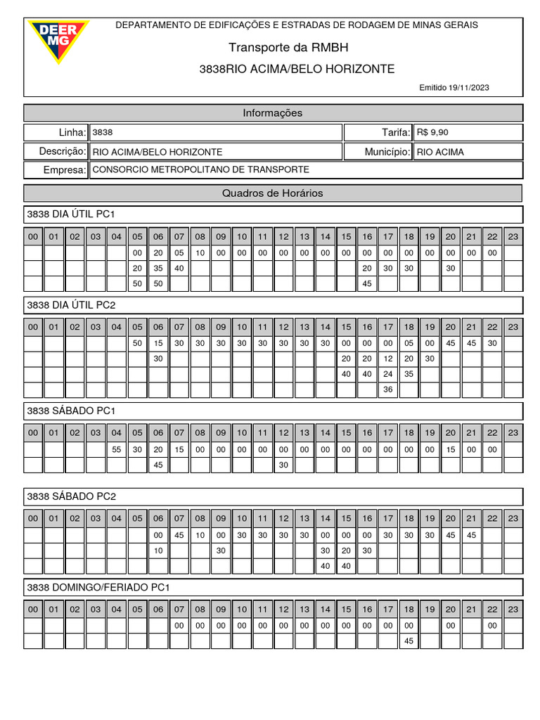 Informacoes Linha 3838 | PDF