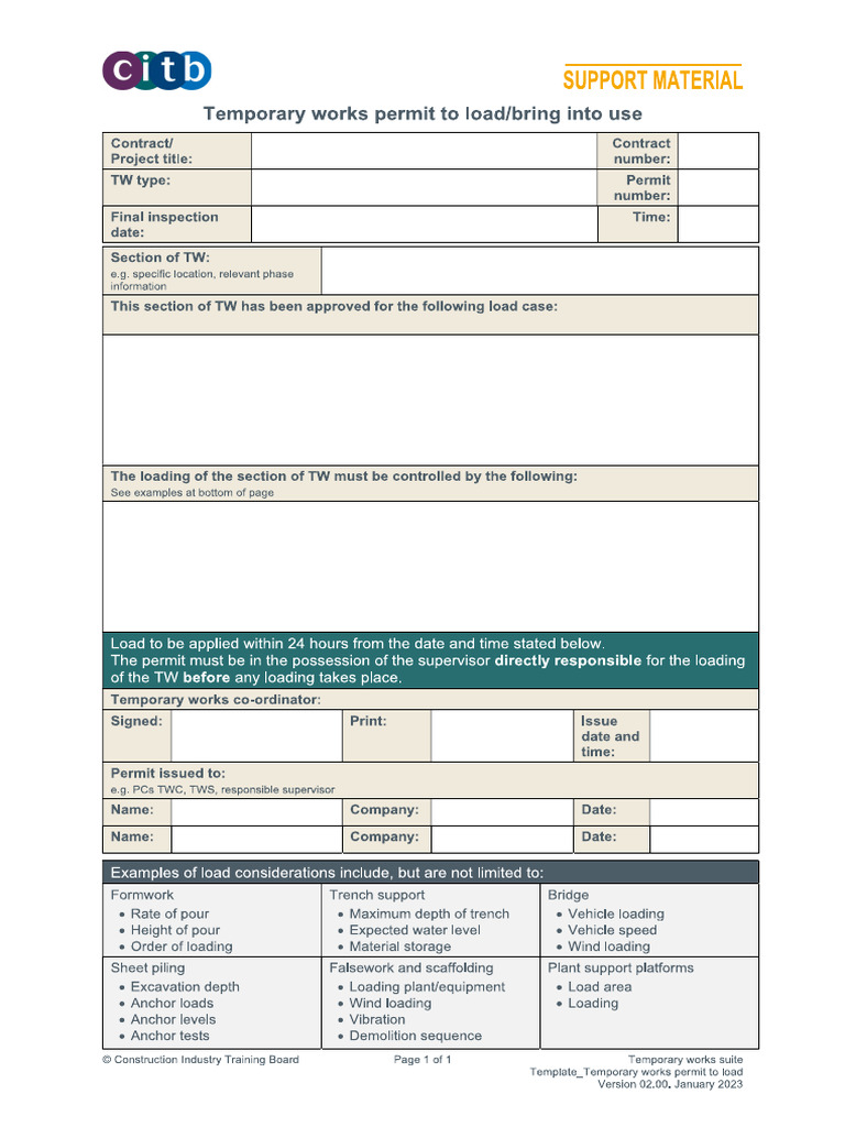 Permit To Load | PDF