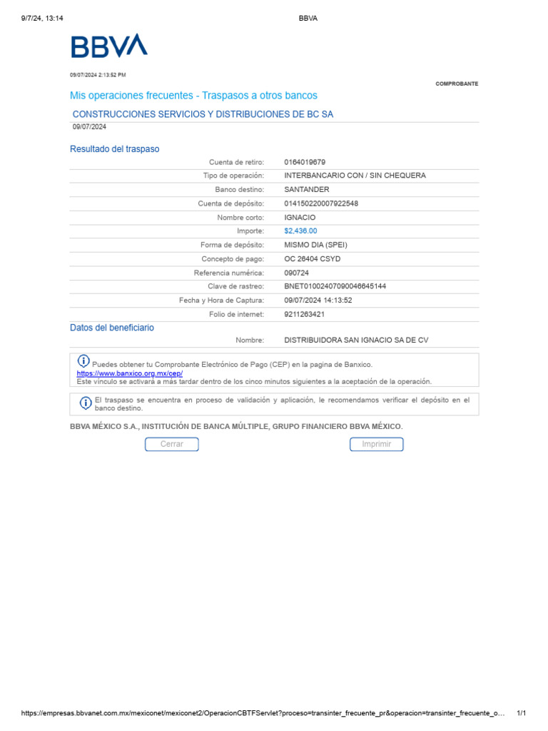 Distribuidora San Ignacio S A De Cv 2 436 00 20240709 Thiner Zarco