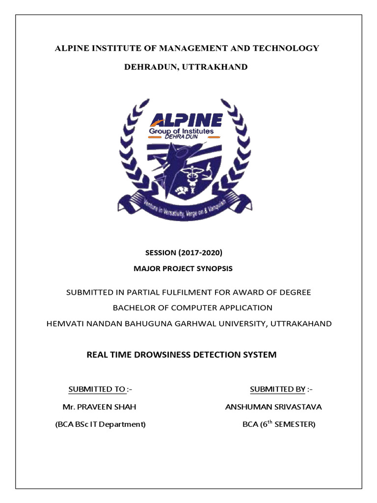 Real Time Drowsiness Detection System Pdf Python Programming