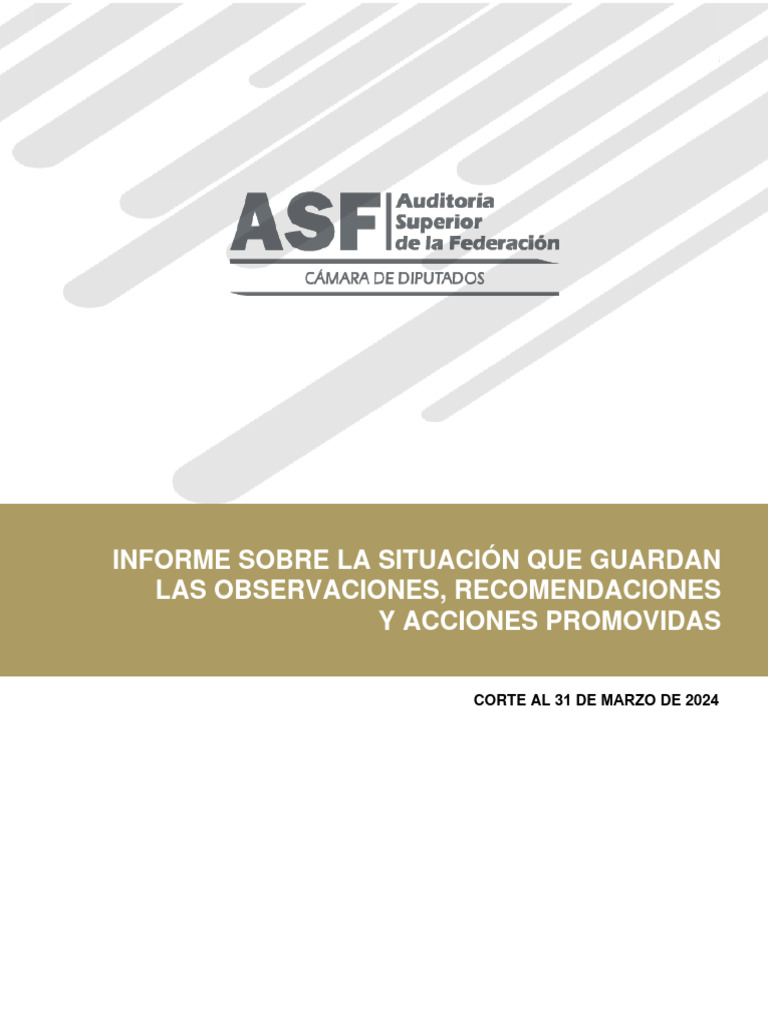 Informe Semestral ASF 2024 | PDF | Gobierno