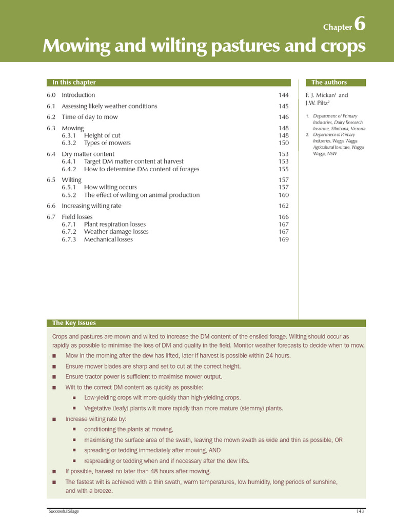 Mowing and Wilting Pastures and Crops | PDF | Mower | Agriculture