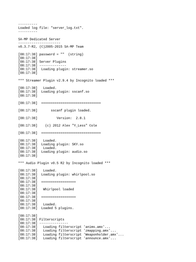 SA-MP Server Log Analysis | PDF | Http Cookie | Information Technology Management