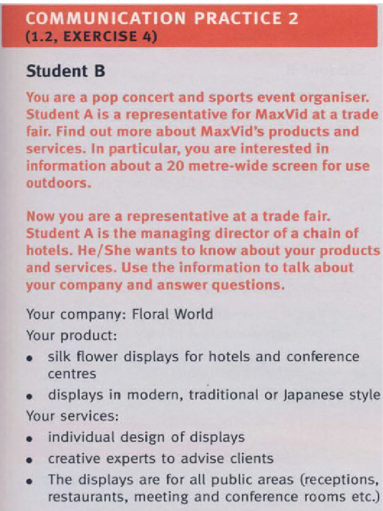 Communication Activity PT B Unitn 1.2 | PDF