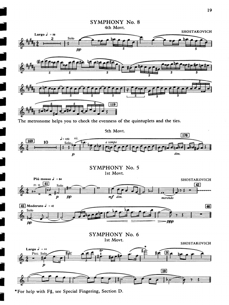 Shostakovich, Piccolo Excerpts | PDF