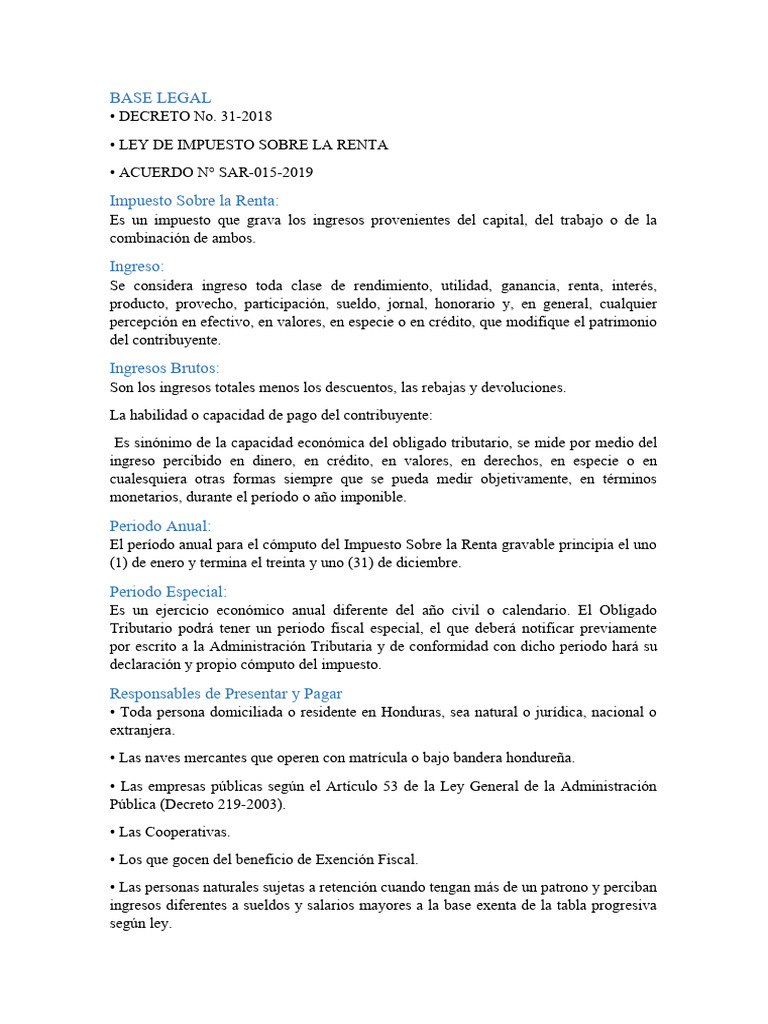 generalidades del isr | PDF | Impuestos | Impuesto sobre la renta