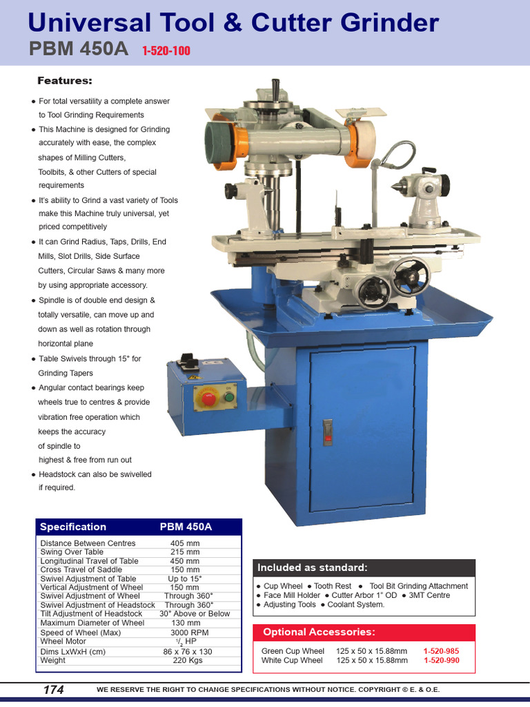 Universal Tools and Cutter Grinders 174 175 | PDF | Grinding (Abrasive Cutting) | Drill