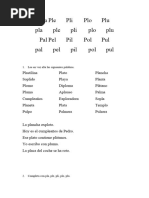 Actividades con sílabas pla, ple, pli, plo, plu | PDF