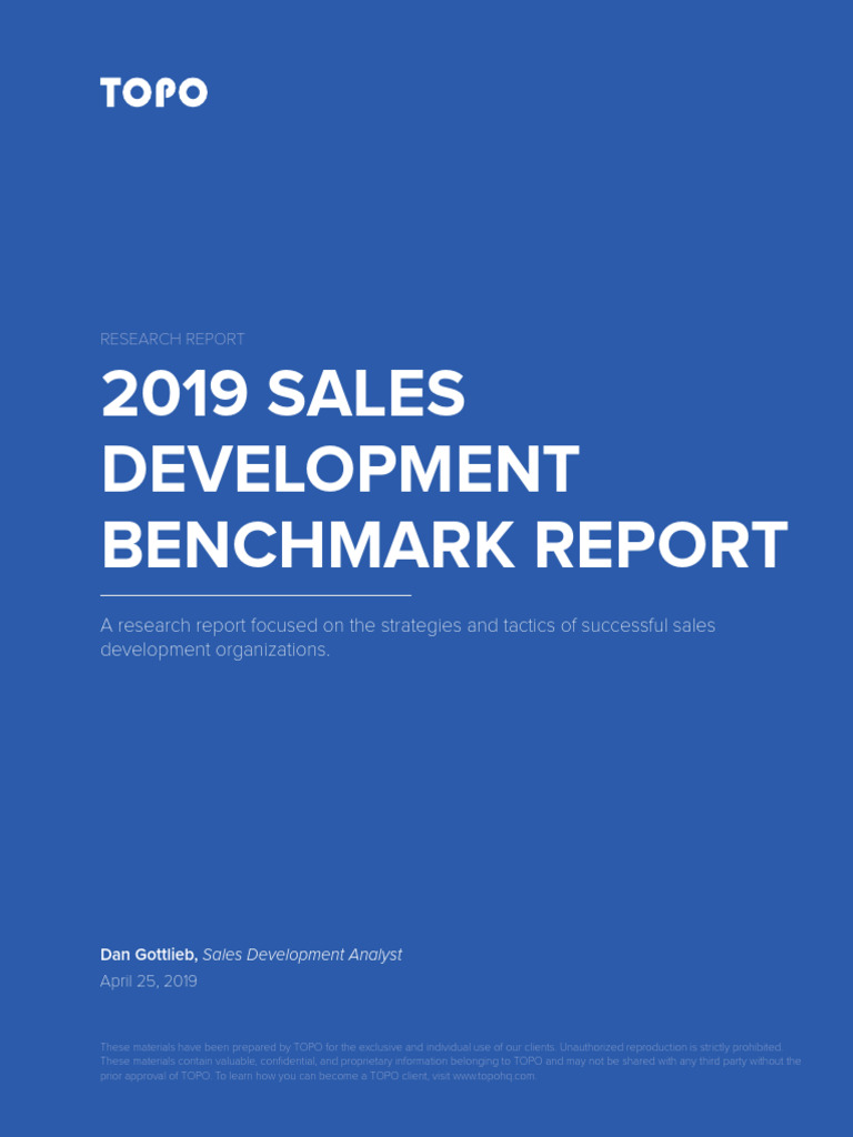 2019 Sales Development Benchmark Report | PDF | Sales | Marketing