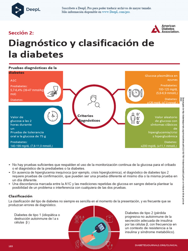 ADA 2024 DIAGNOSIS Es | PDF | Diabetes | Prediabetes