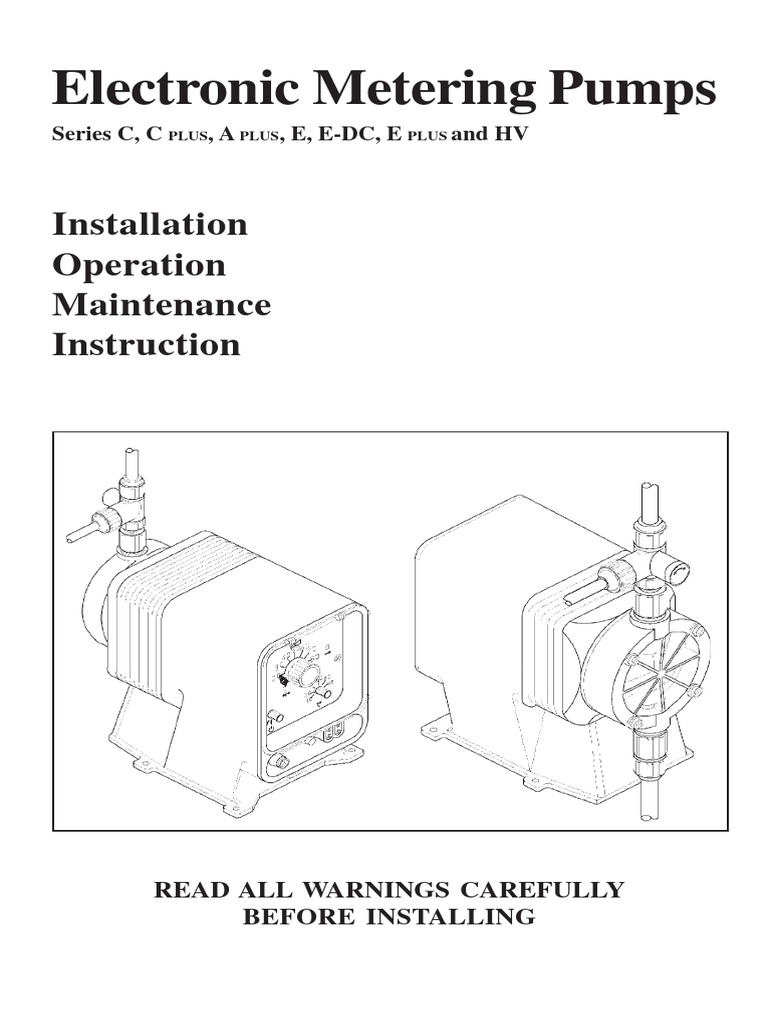 Pulsatron Series E Manual | PDF | Pump | Relay