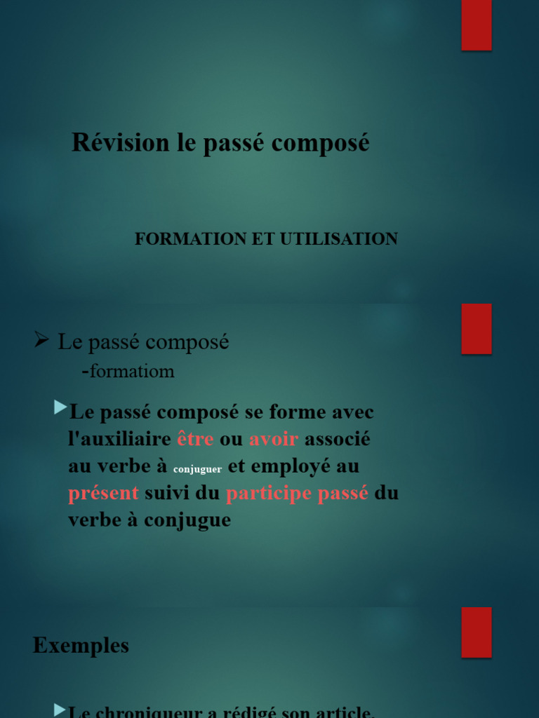 Révision Le Passé Composé | PDF | Verbe | Mécanique du langage