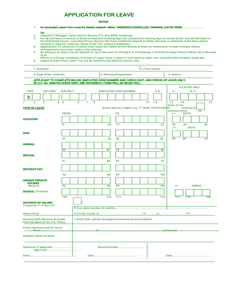 Vac Leave Form | PDF