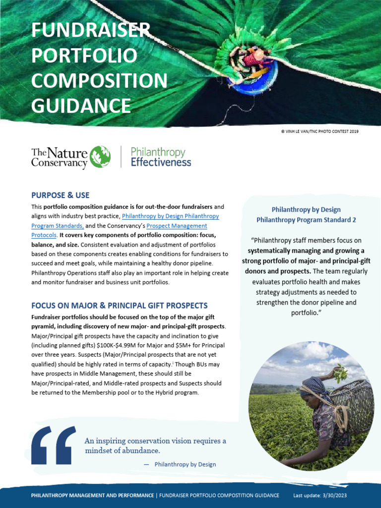 Fundraiser Portfolio Composition Guidance | PDF | Fundraising | Business