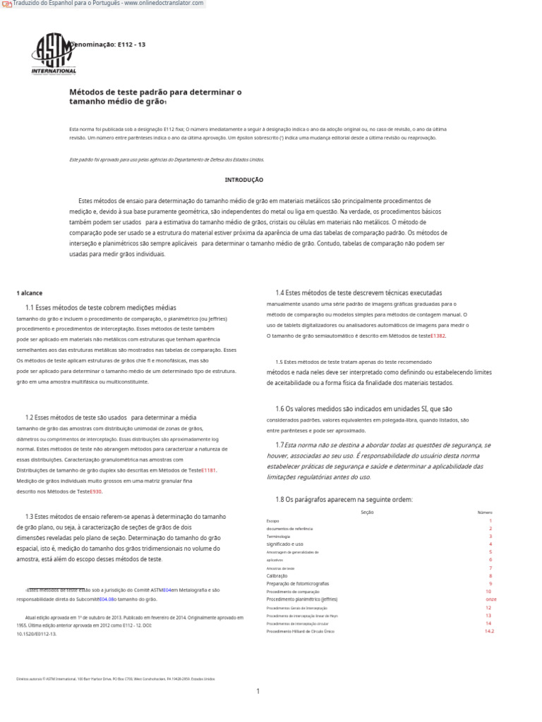 ASTM E112-13-Traduzida Português | PDF | Liga | Medição