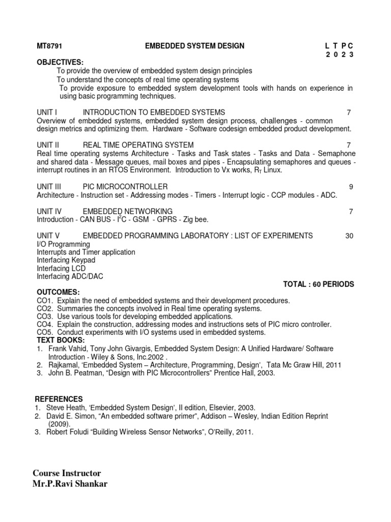 EMBEDDED SYSTEMS DESIGN Course Material With QP | PDF | Embedded System ... EMBEDDED SYSTEMS DESIGN Course Material With QP | PDF | Embedded System ...
