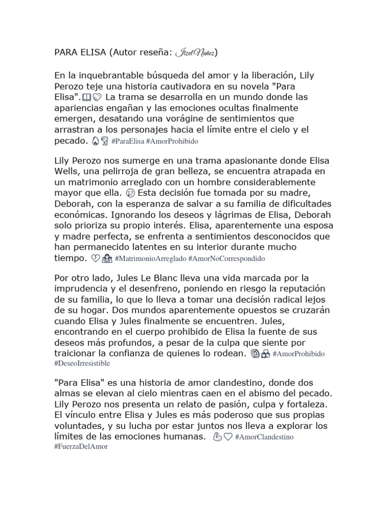 Para Elisa | PDF | Amor
