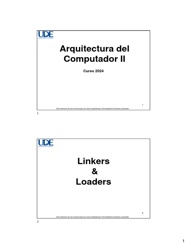 Arq II - 08 - Linkers y Loaders | PDF | Compilador | Programa de computadora